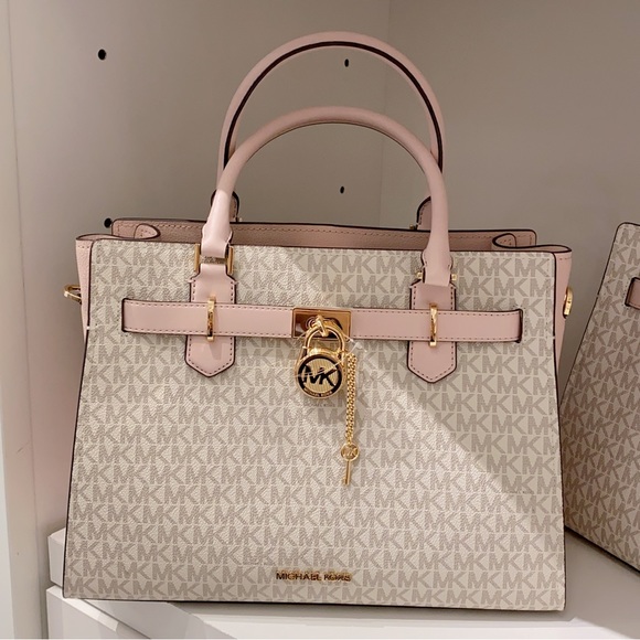 Michael Kors | Bags | Michael Kors Hamilton Medium Satchels In Vanillapink | Poshmark
